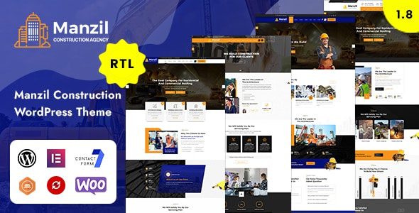 Manzil Theme | Construction and Building WordPress Theme - WordPress Tema Market