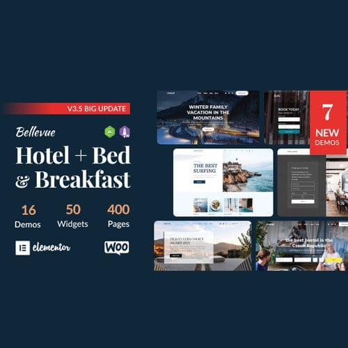 Hotel + Bed and Breakfast Booking Calendar Theme | Bellevue - WordPress Tema Market