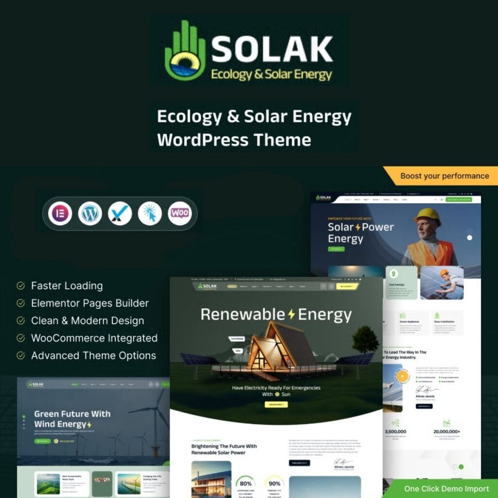 Solak – Ecology & AI Solar Energy WordPress Theme